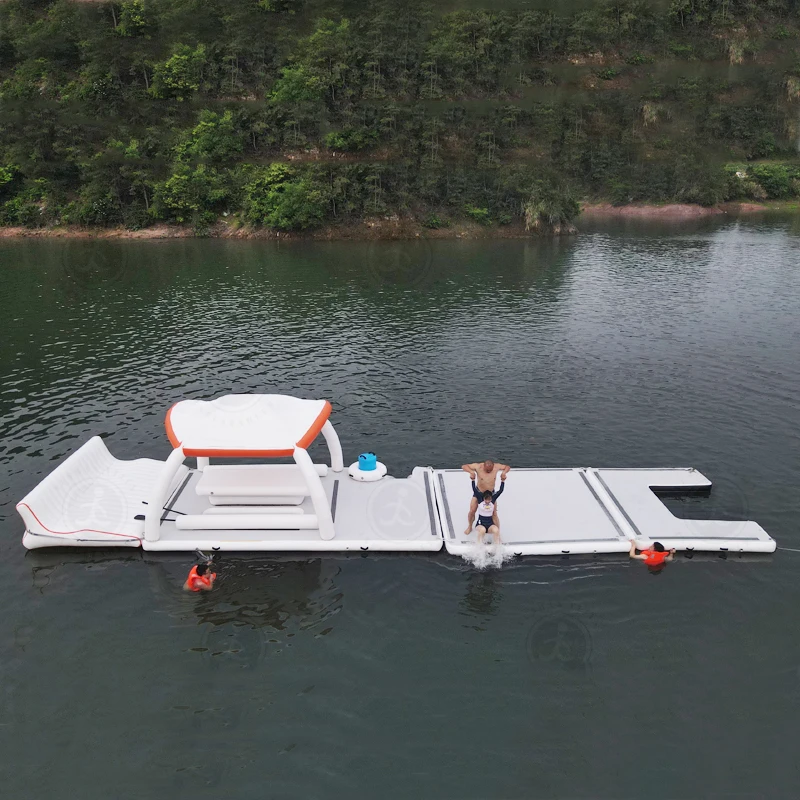 Water Platform Floating Island Raft Inflatable Floating Dock Swimming ...