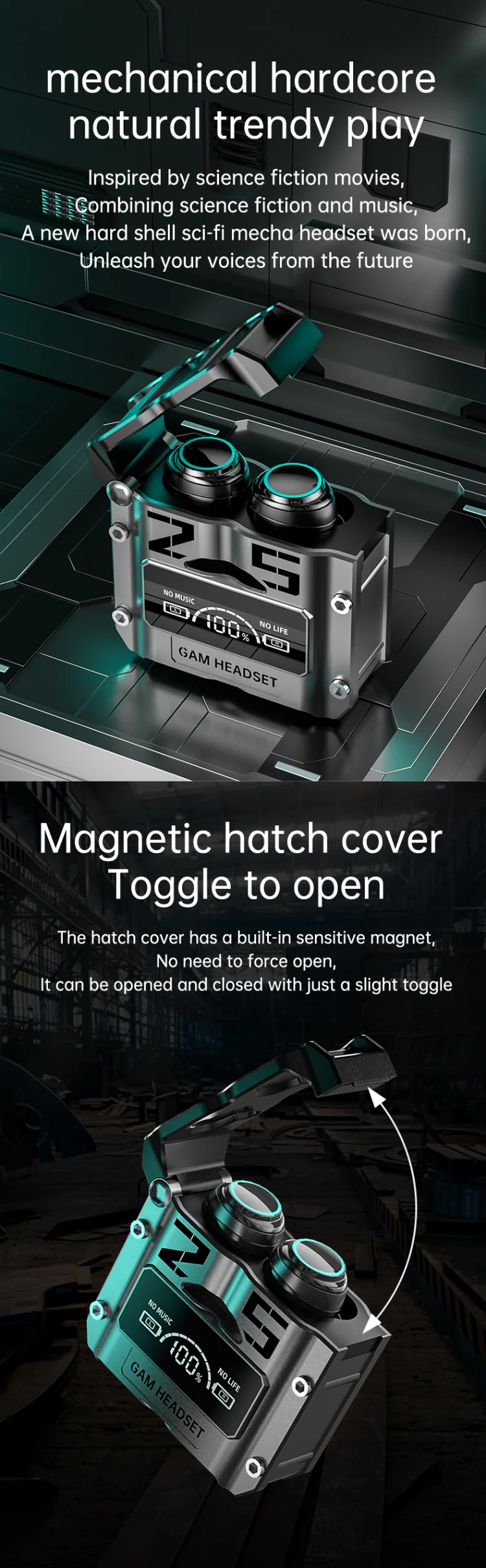 M25 Gaming Headset - Low Latency in-Ear Earbuds with Power Bank