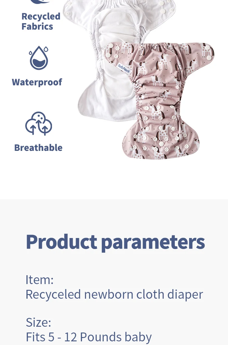 Coola Peach 2pcs/set Washable Baby Pocket Cloth Diapers Sewing Insert ...