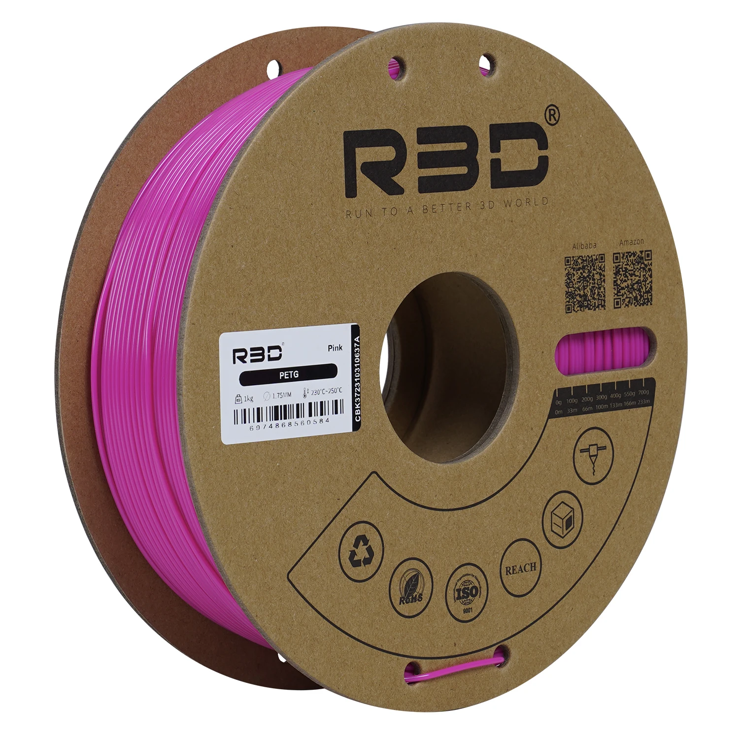 R3d Petg Filament Bulk 1.75mm 1kg Customize Oem For 3d Printing Eco ...