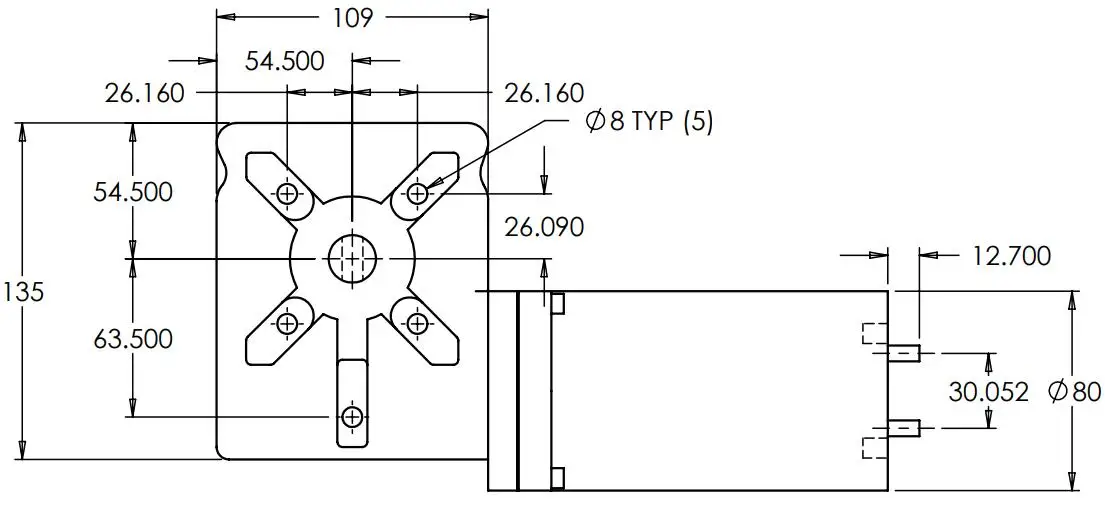 Swing Away Auger DC Right Angle Gear Motor 12V - Auger Jogger