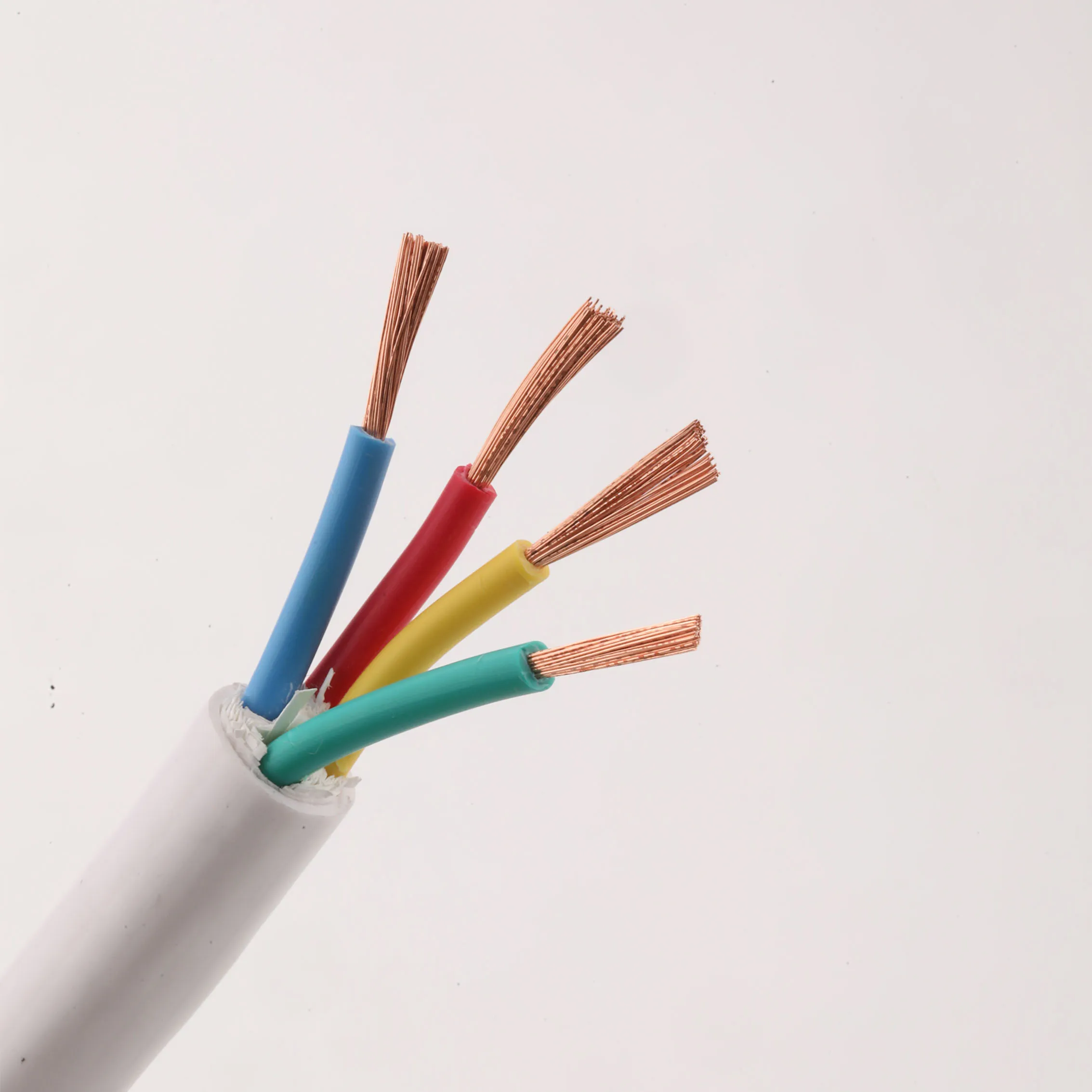4 Cores Pure Copper White Sheathed Wire Cable Flexible Household ...