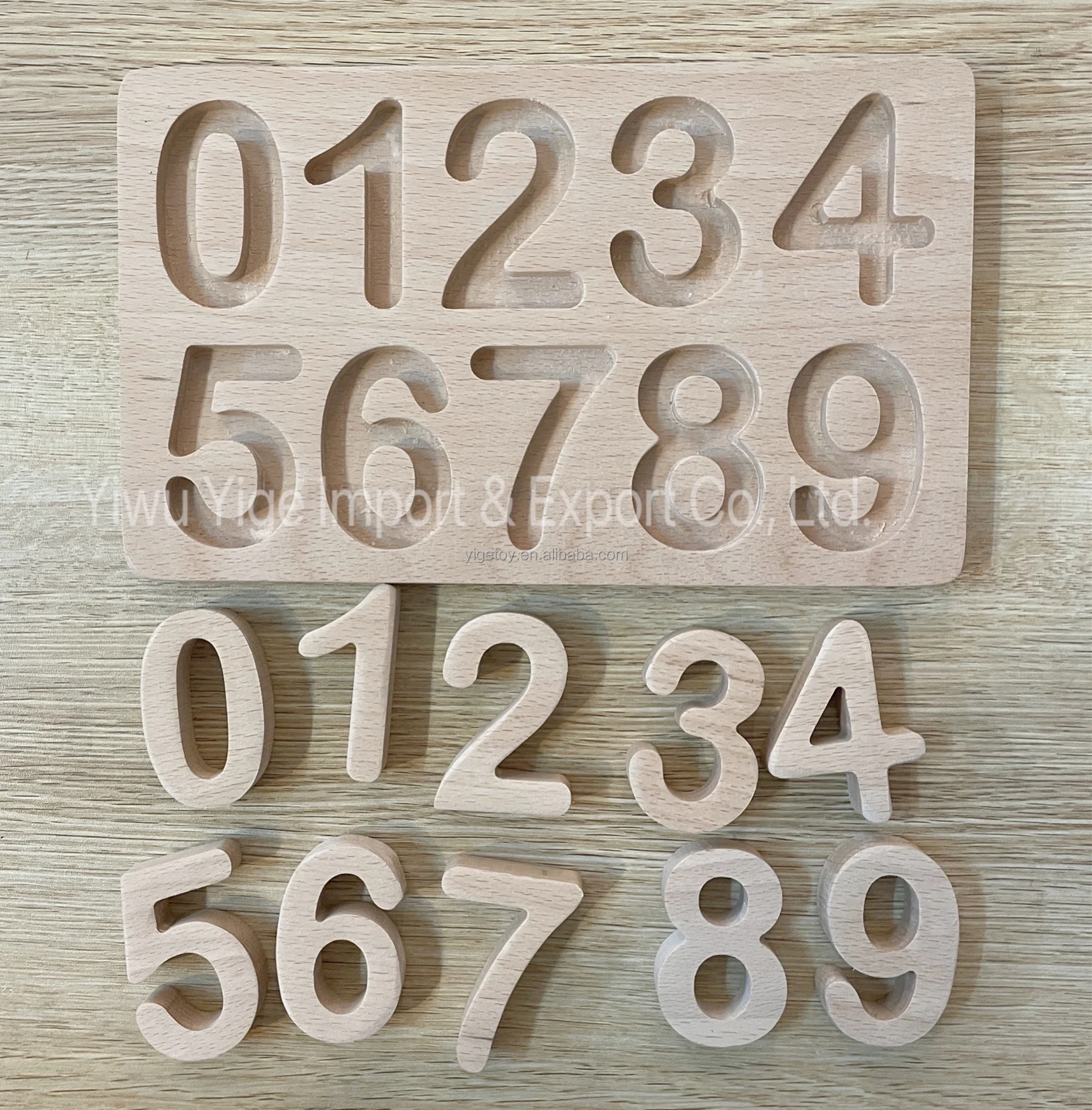 Natural Wooden Alphabet And Number Puzzle Board For Kids And Toddlers ...