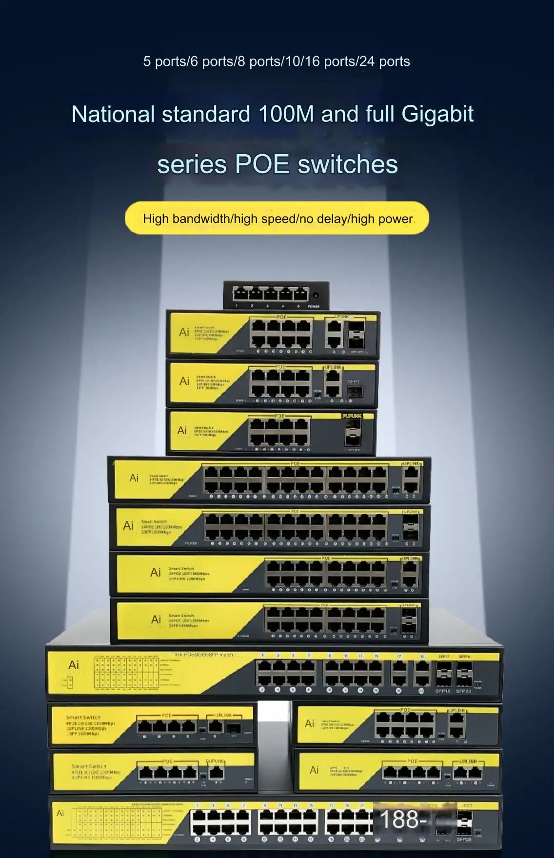 10 Ports Lightning Protection Standard Poe Power Supply Switch Gigabit ...
