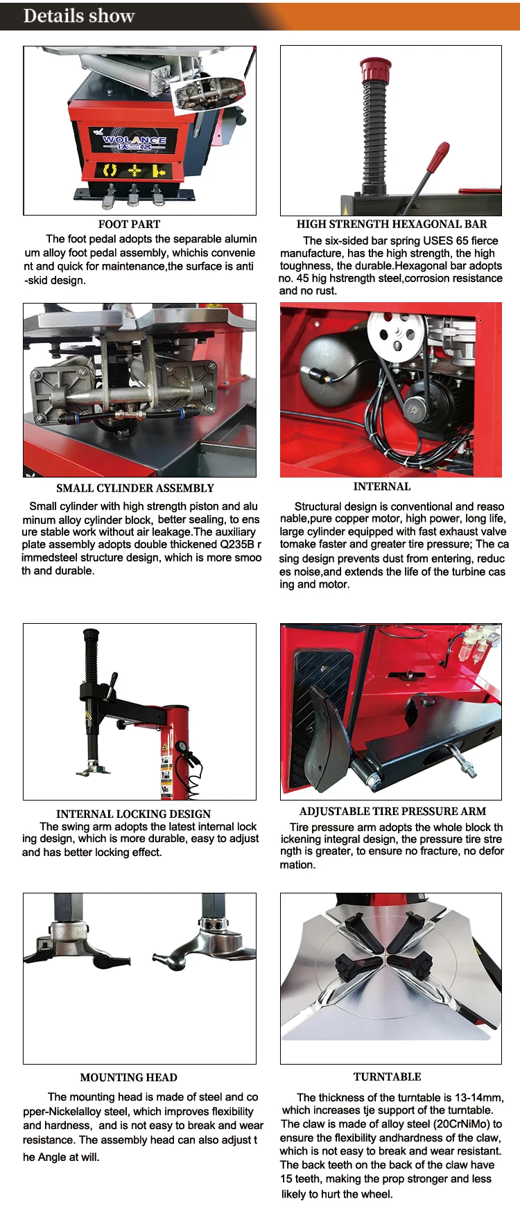 Wheel Balancing Machine Balancer China Tire Changer Wolange