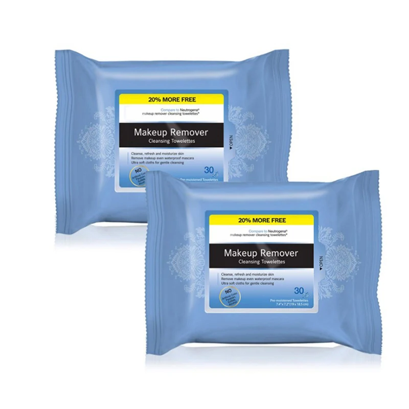 Hot Sale 25count Face Cleansing and Waterproof Makeup Remover Wipes