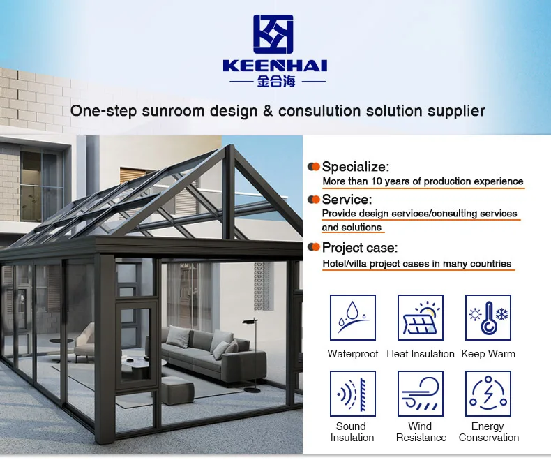 Aluminum Sun Room - Customized Glass Stretch Roof Design