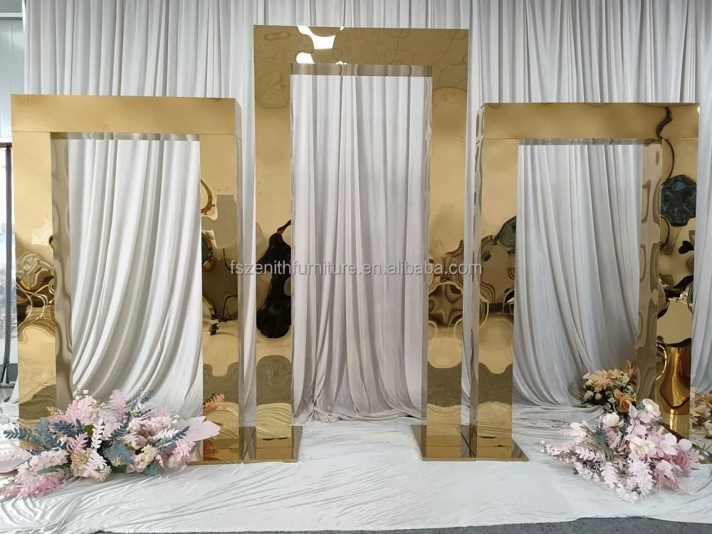 Crystal Arch Backdrop - Elegant Wedding Stage Decoration