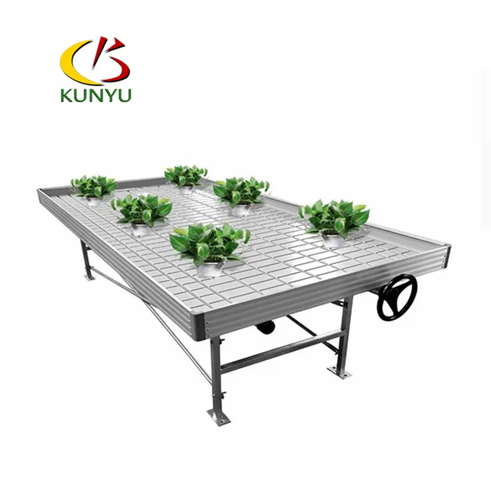 Hydroponic System Ebb and Flow Trays Seedbed Grow Rack Rolling Benches ...