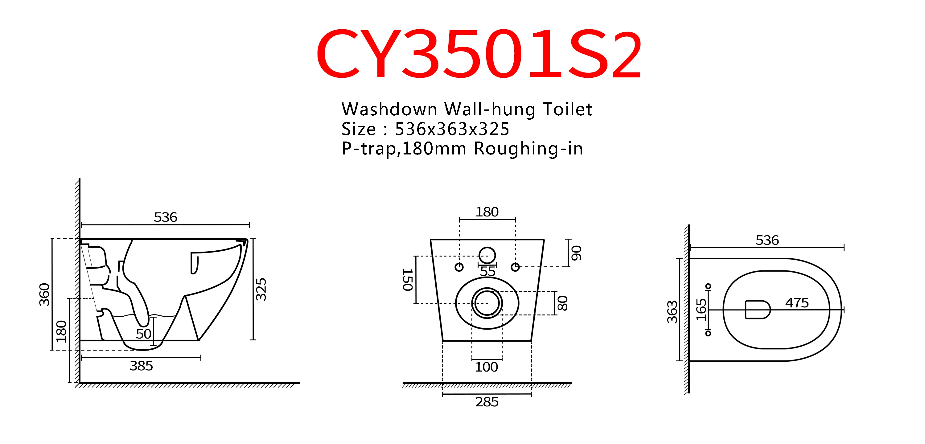 High Quality One-Piece Ceramic Square Toilet Modern Dual-Flush Wall ...