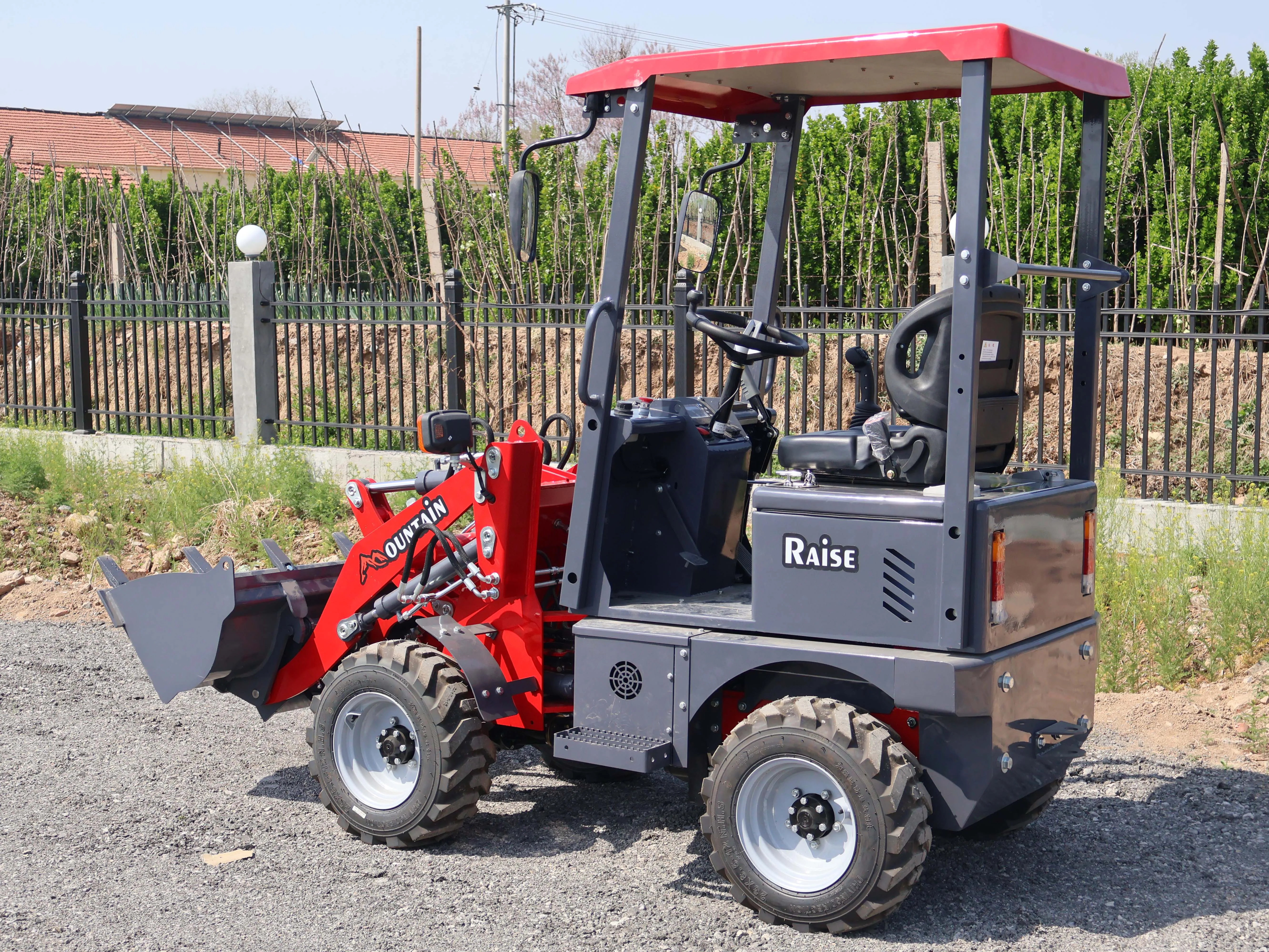 MR906E Electric Front End Loader Framing Small Compact Mini Wheel ...