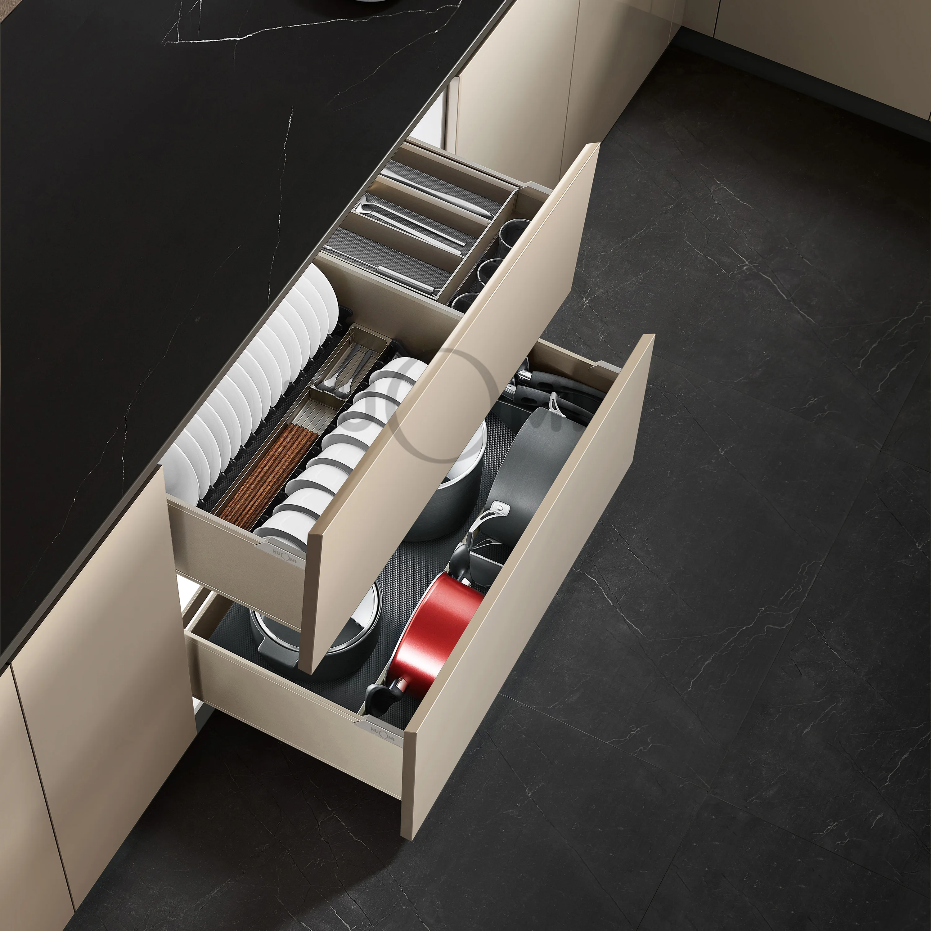 NUOMI Kitchen Storage - Efficient Two Tiers Pull Out Basket