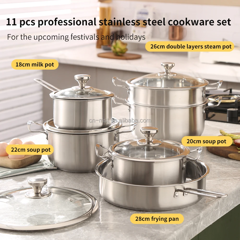 Factory Kitchen Pot Set Stainless Steel Cooking Steamer Pot German ...