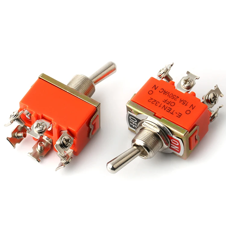 2 Way Toggle Switch Dpdt 15a 250v Ac 6 Pins 2 Position On-off-on E-ten ...