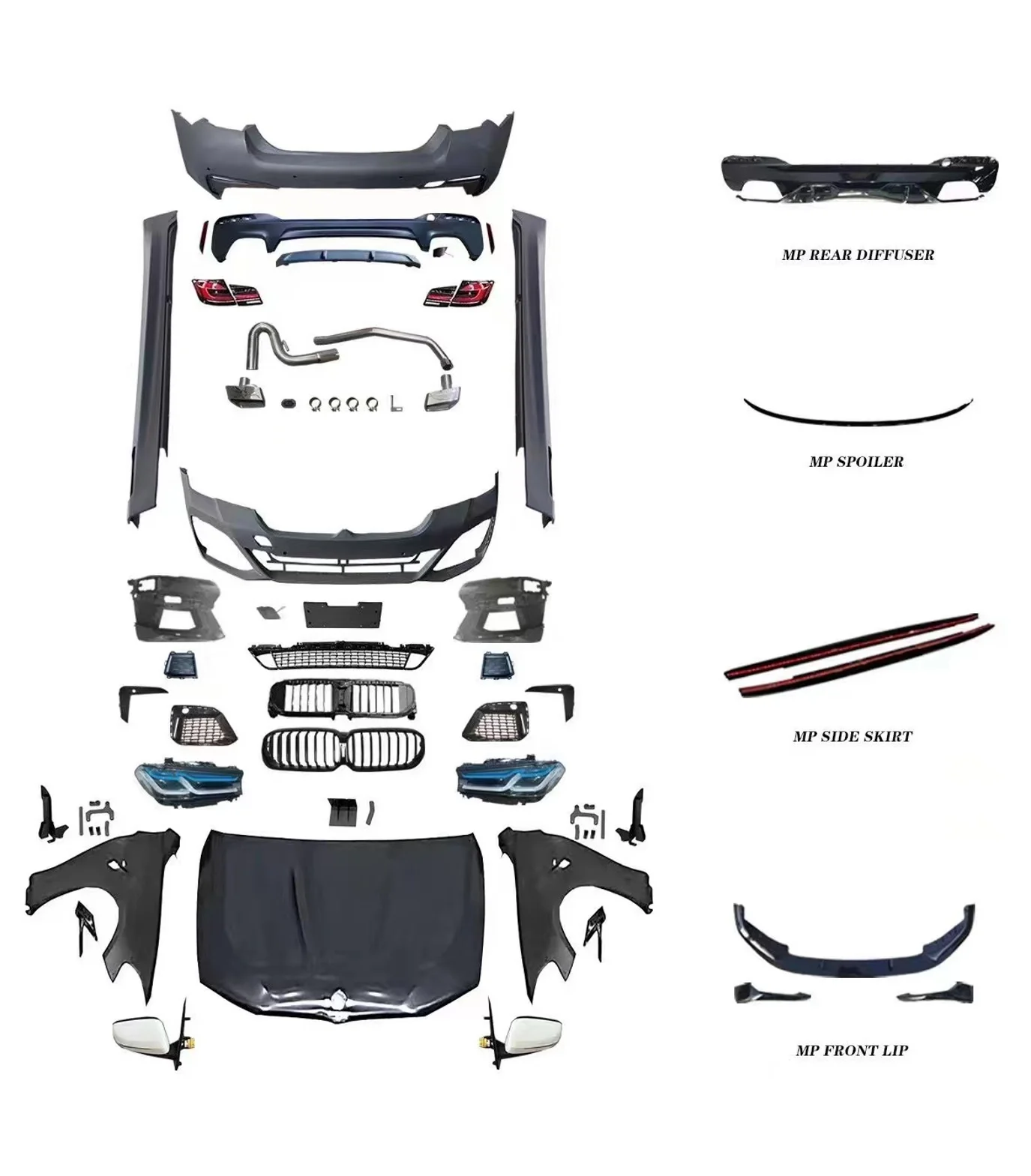 M Tech Style M-sports Body Kit Car Bumpers Parts M5 Style Body Kit For ...