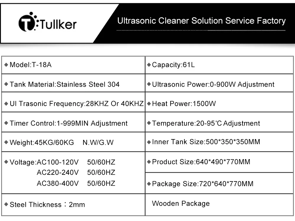 61l 2000l Customized Industry Ultrasonic Cleaner Washing Machine Tank ...