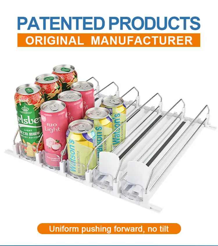 10 Lane Pusher Glide Drink Bottle Organizer,Adjustable Beverage Spring ...