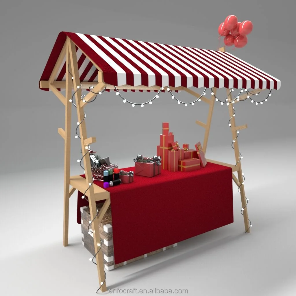 Portable Wooden Market Stall Display Stands for Outdoor Retail