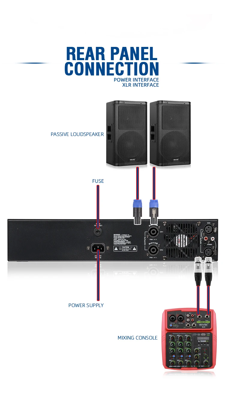 800 Watt Professional Audio Sound System Power Amplifier