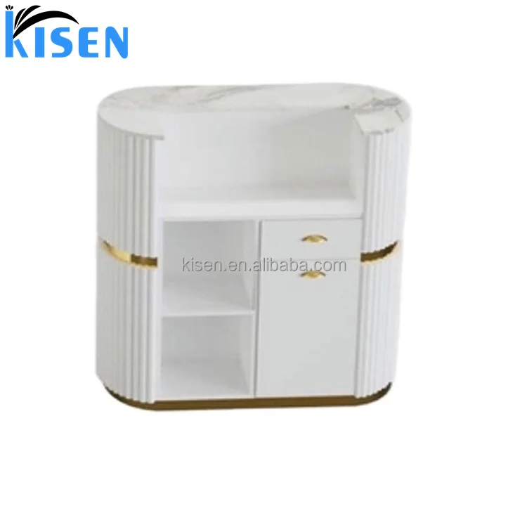 Kisen Modern Linear Reception Desk Pink Black Blue Green Counter Front ...