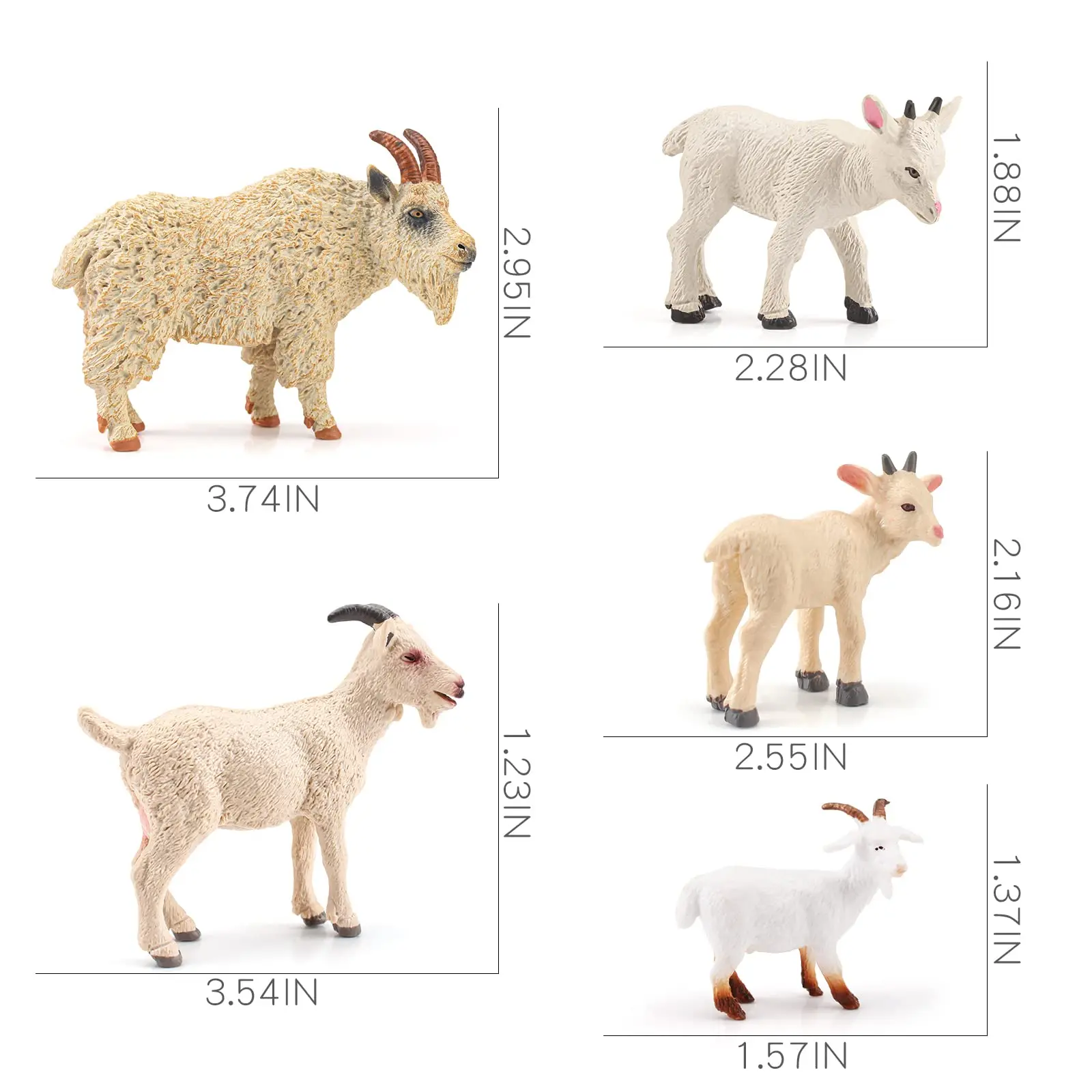 Custom Goat Toy Set Sheep Toys Farm Animal Figurines Goat Decor Sheep ...