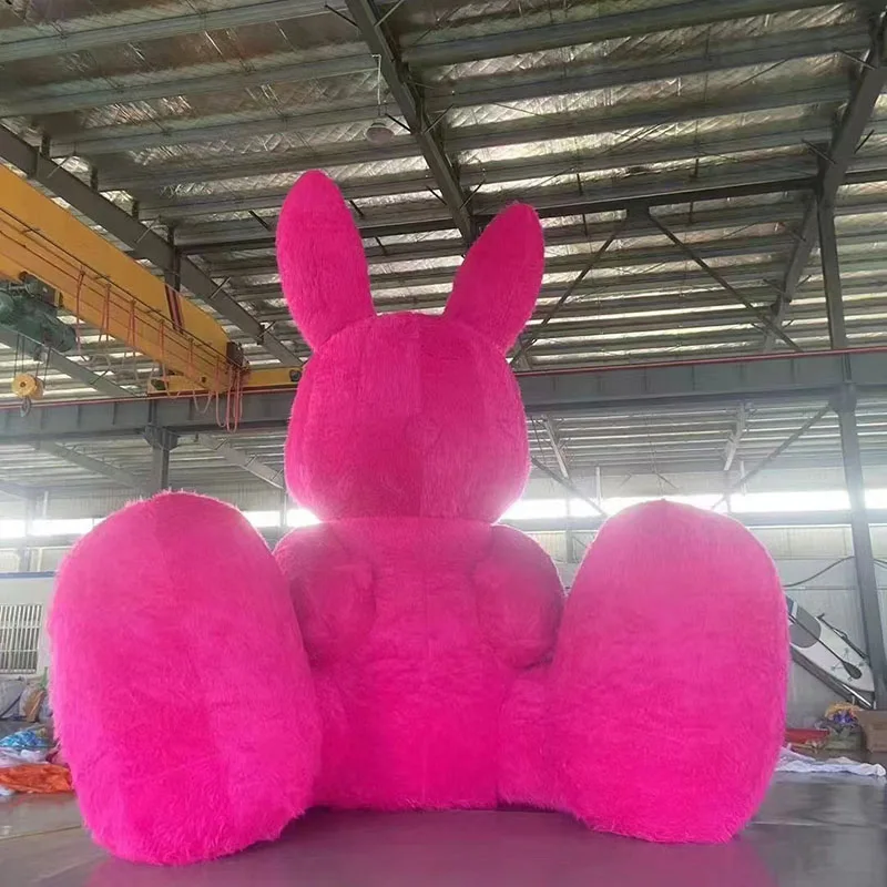 Customized Cute Pink Rabbit Plush Inflatable Cartoon Bunny Animal ...