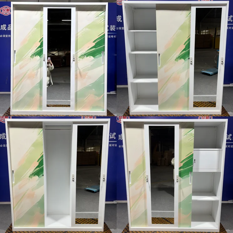 Bedroom Furniture Steel Wardrobe Almirah Lemari Pakaian Besi Armario ...