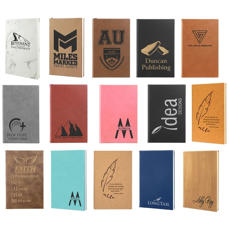 Classic Custom Laser Engraved Notebook Cover Personalized Diary Office ...