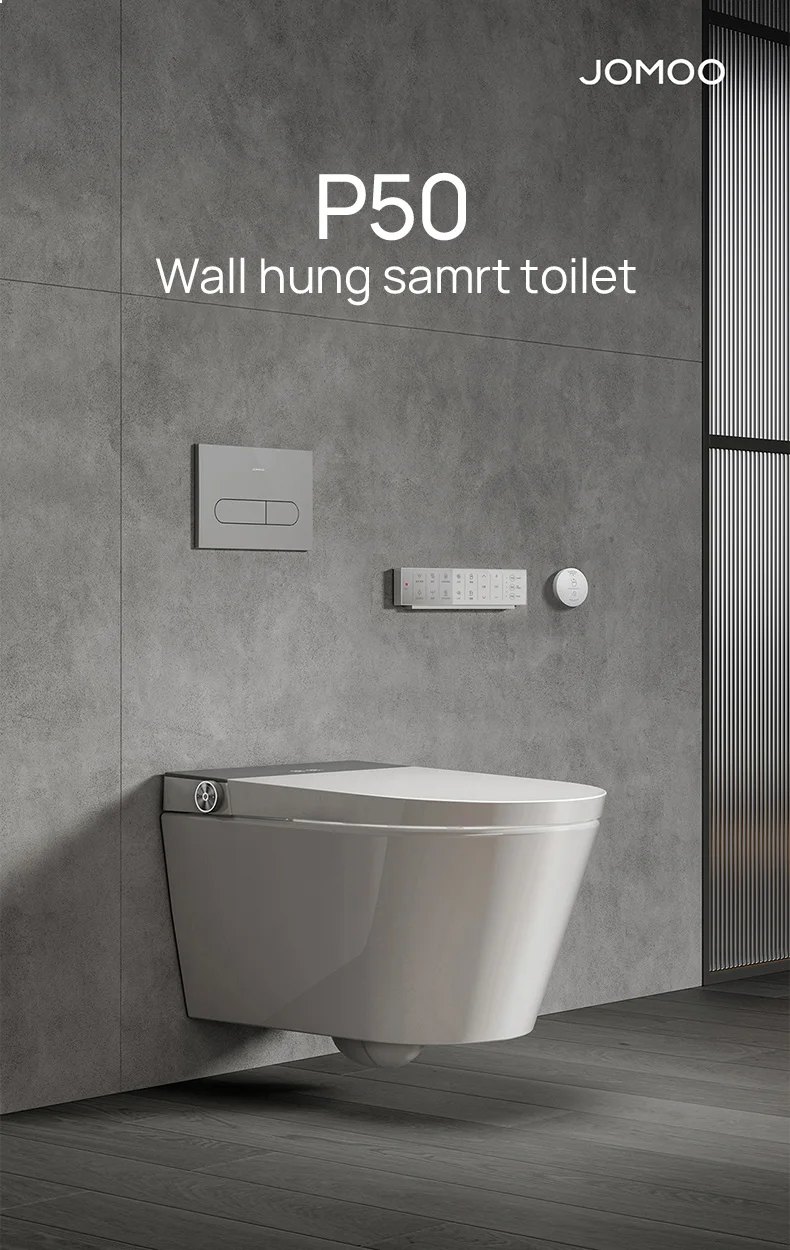 Jomoo Wall Hung Mounted Smart Toilet Automatic Lid Open Intelligent Temperature Control Smart ...