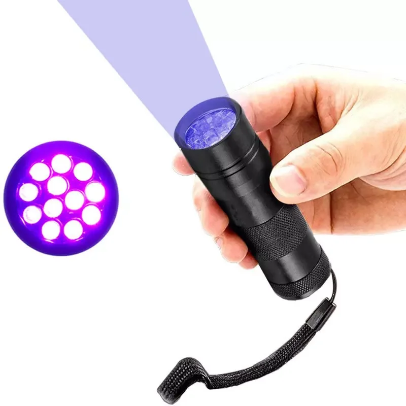 Small Flashlight 395nm 9 Led Mini Portable Ultraviolet Torch Light Uv ...