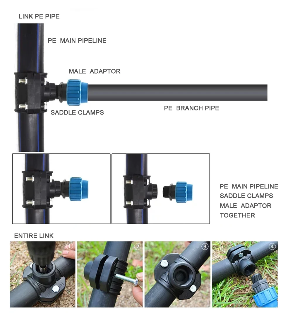 Drip Irrigation System HDPE PP Compression Fittings Drip Irrigation ...