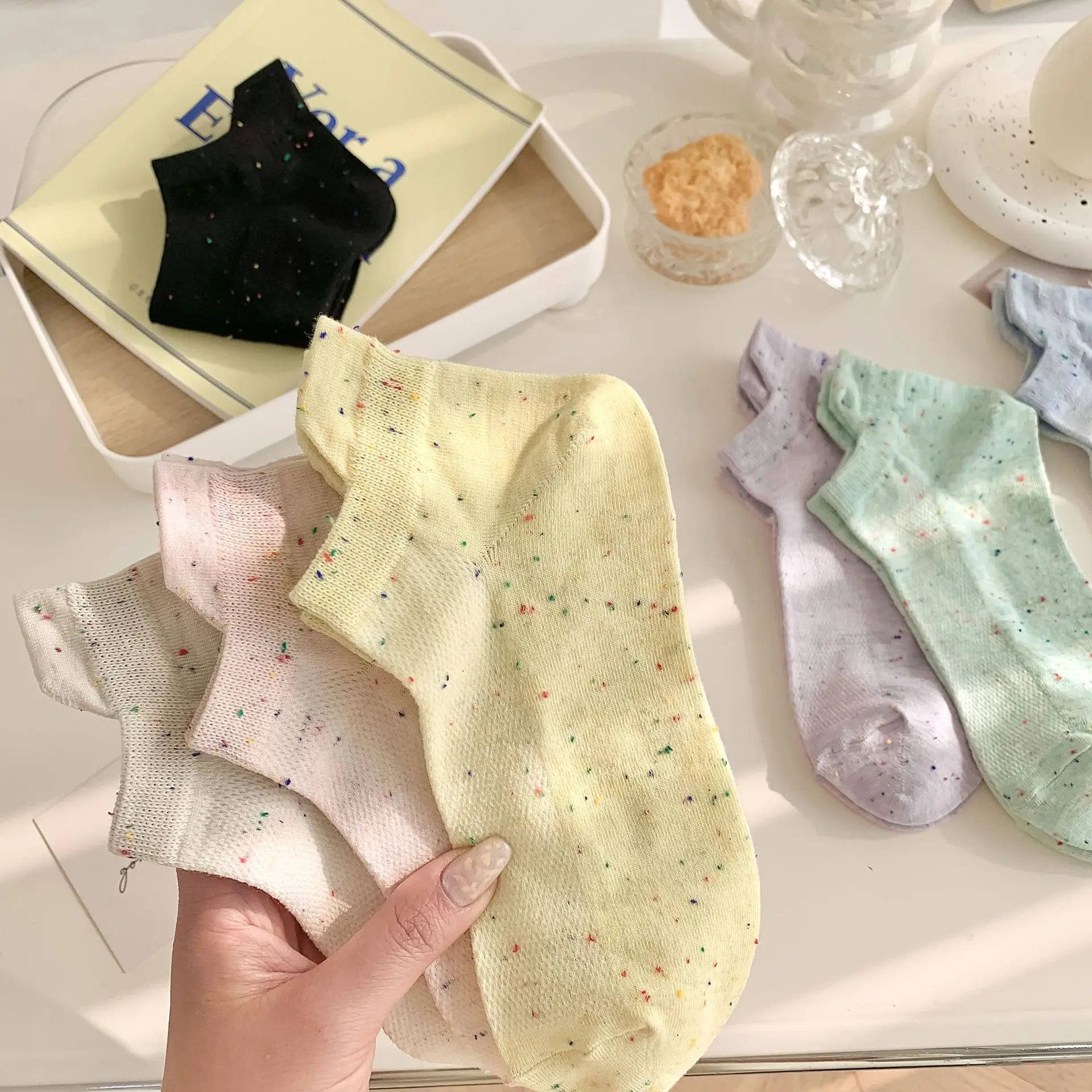 Women's Ladies Cheap Wholesale Colorful Summer Cotton Short Ankle Socks ...