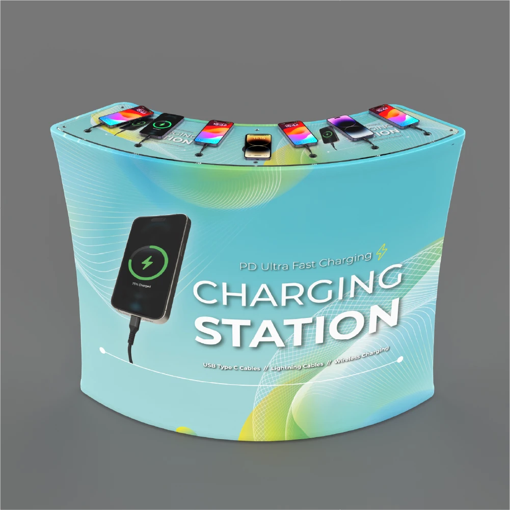 Y2 Power Backlit Portable Wireless Charging Table Round Arc-shaped ...