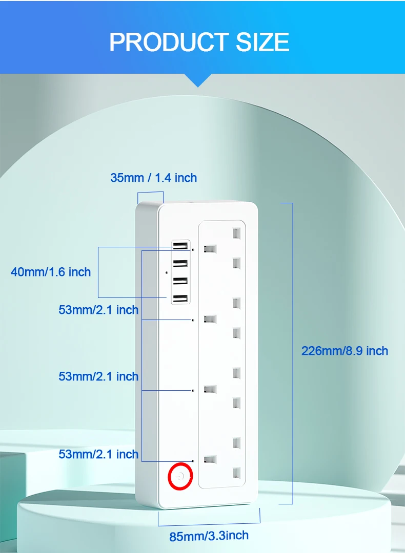 Tuya Multifunctional UK Power Strip Smart USB Switch Power Socket WiFi ...