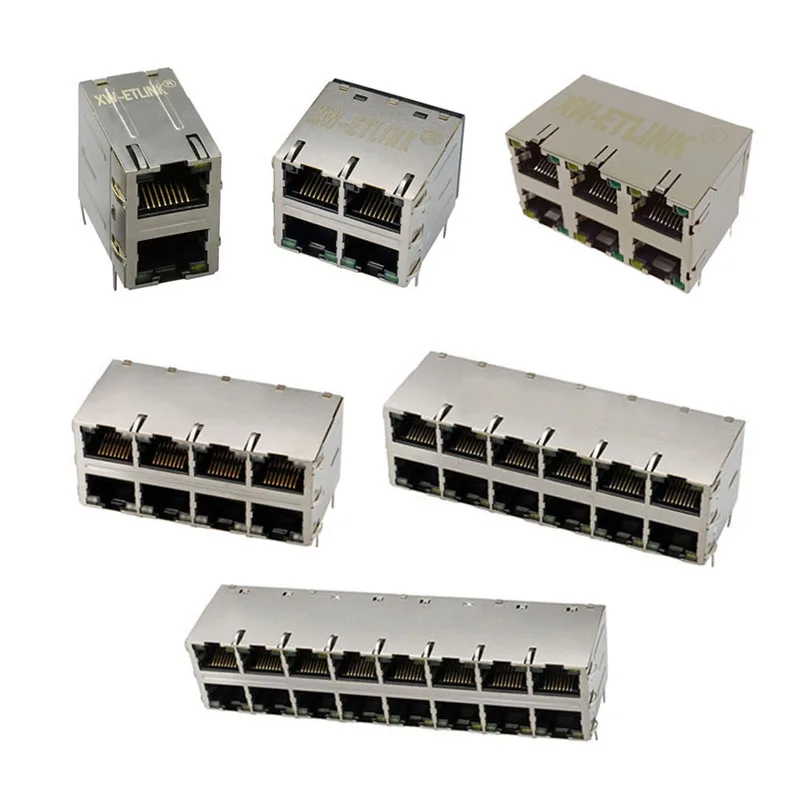 Customizable Multi Port Network Connectors - RJ45 Modular Jacks