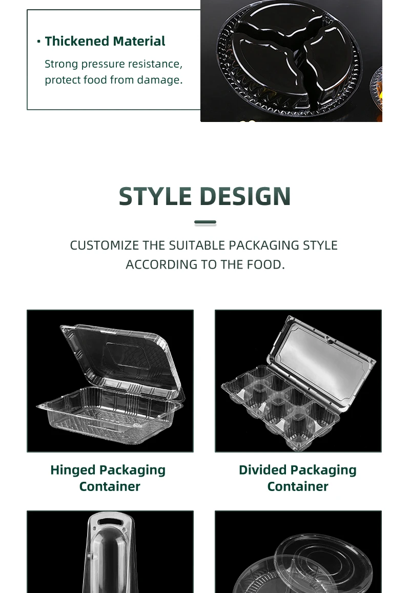 New Disposable Packaging Box Round 3 Compartments Food Grade Plastic ...