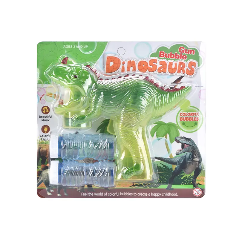Transparent Light&sound Bubble Gun Electric Drive Bubble Wand Dinosaur ...