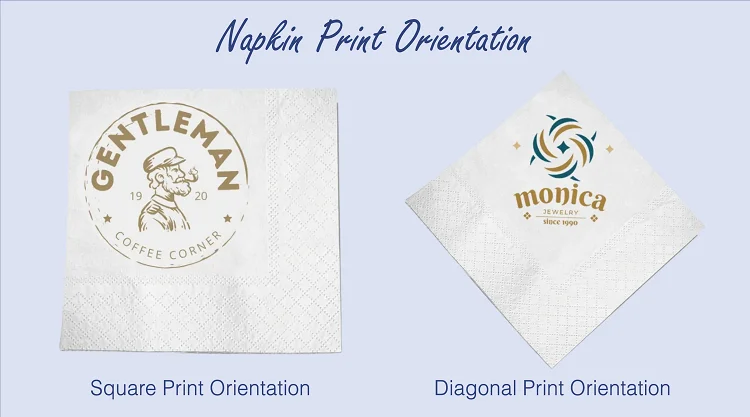 White Napkin Paper Tissue Custom Logo Printed Disposable Cocktail ...
