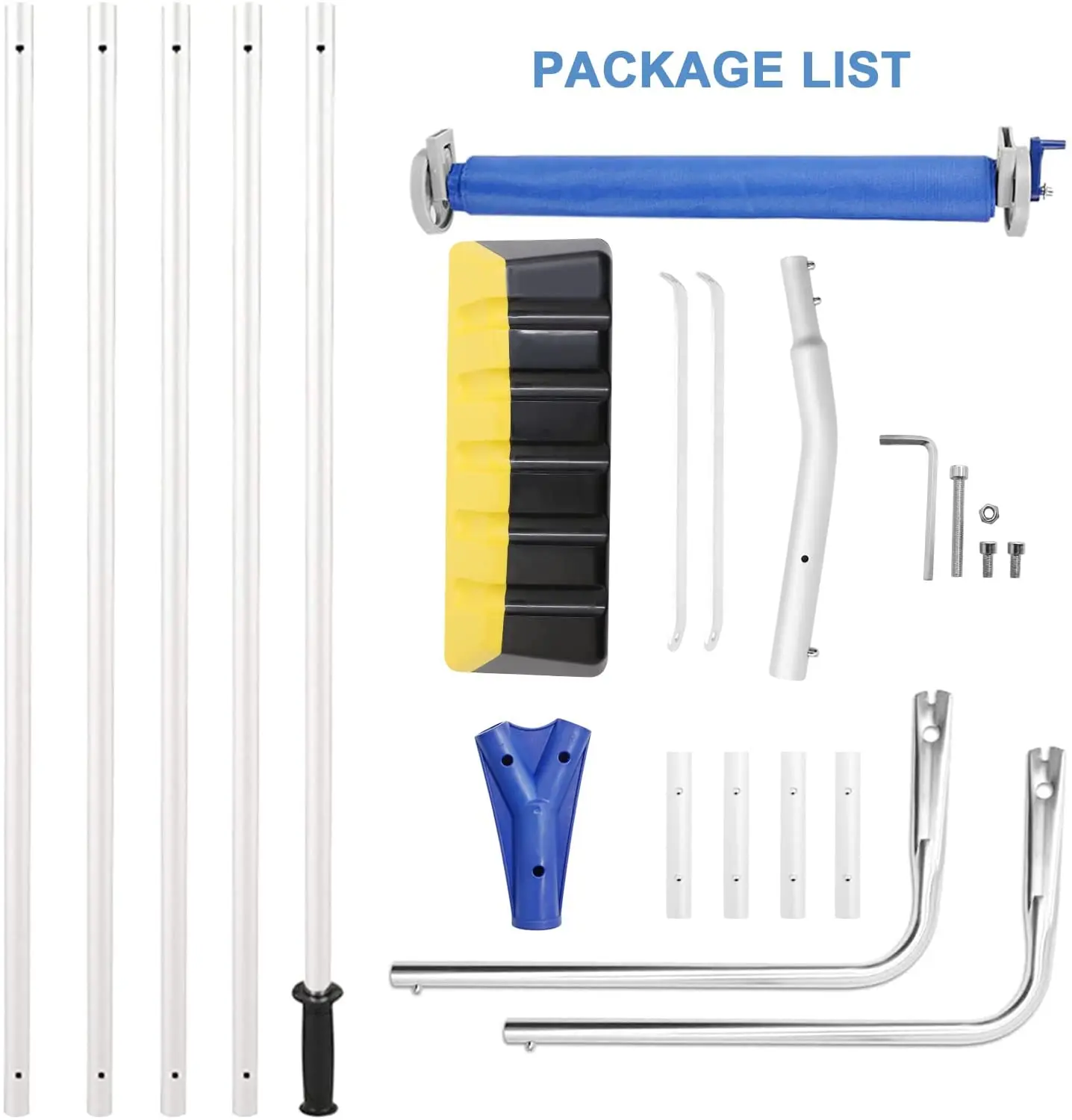 Snow Roof Rake with 2 Cutting Blades 2 in 1 Telescoping Roof Snow Rakes ...