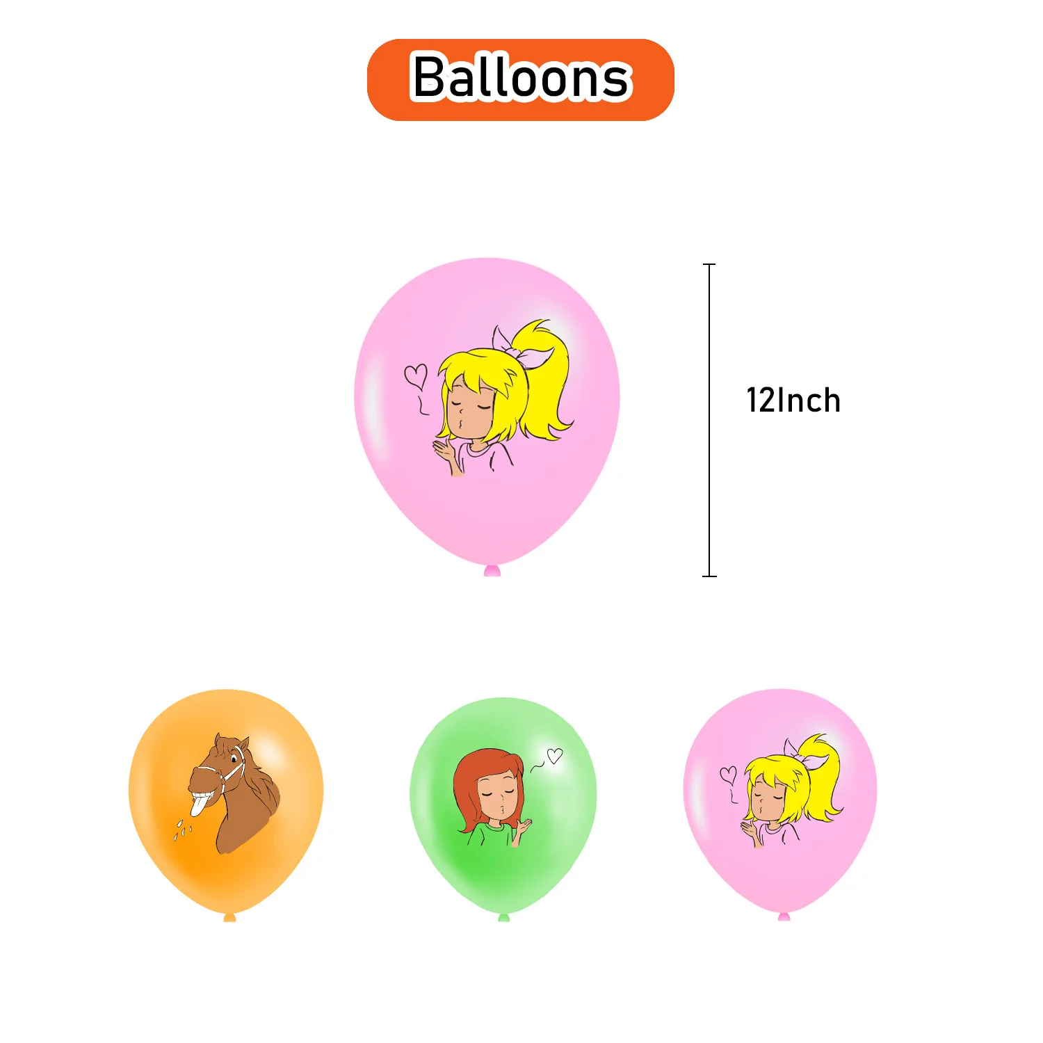 Bibi&tina Theme Balloons Set Kit Baby Girl Birthday Party Cartoon ...