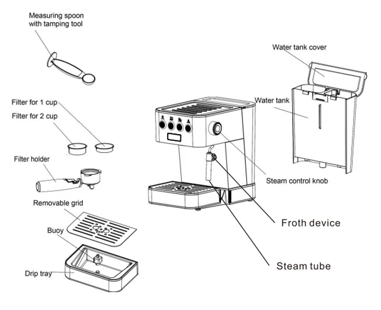 20 Bar High Performance Coffee Makers - Semi Automatic
