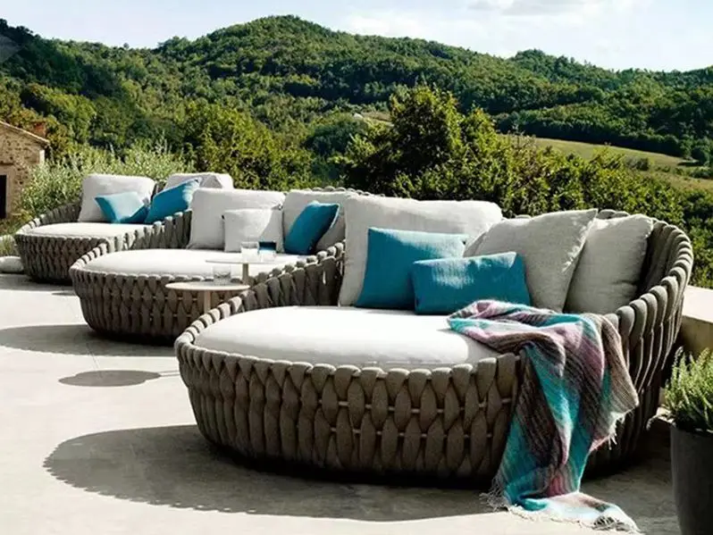 Luxury Modern Big Roundshape Sunbeds Beach Chaise Waterproof Patio ...