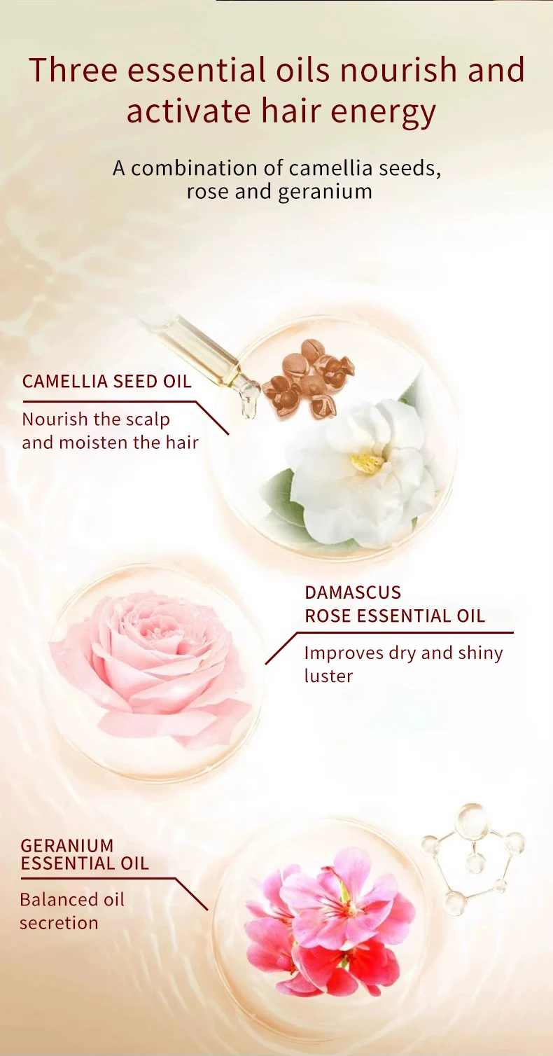 Natural Camellia Flower Hair Shampoo,Anti Hair Loss,Oil Control Fluffy ...