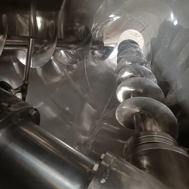 V Shaped Vertical Heated Conical Screw Series Helical Ribbon Mixer ...