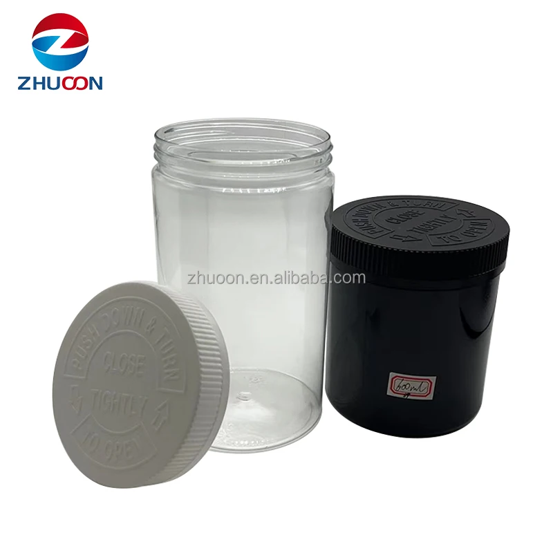 White Black Rib Side Pictorial Top Child-Resistant Lid Plastic Push ...