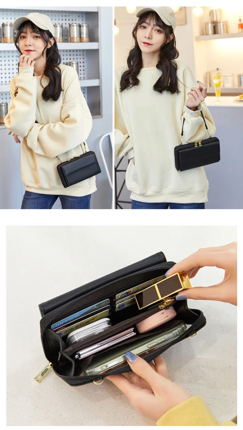 Ladies Wallet Transparent Touch Screen Bags Mobile Phone Purses And ...