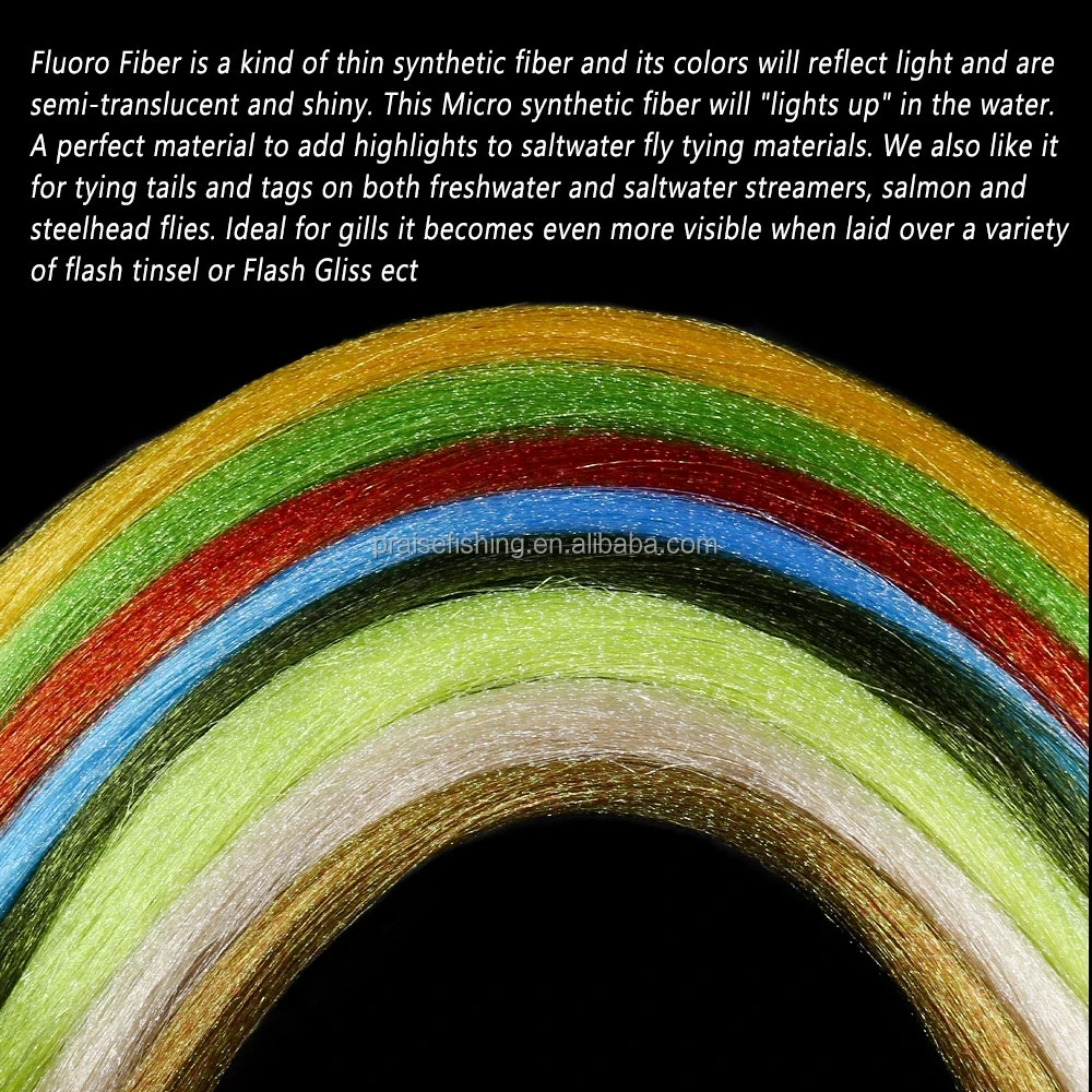 Fluoro Fiber Fly Tying Material Ultra Fine Flash Tinsel For Saltwater ...