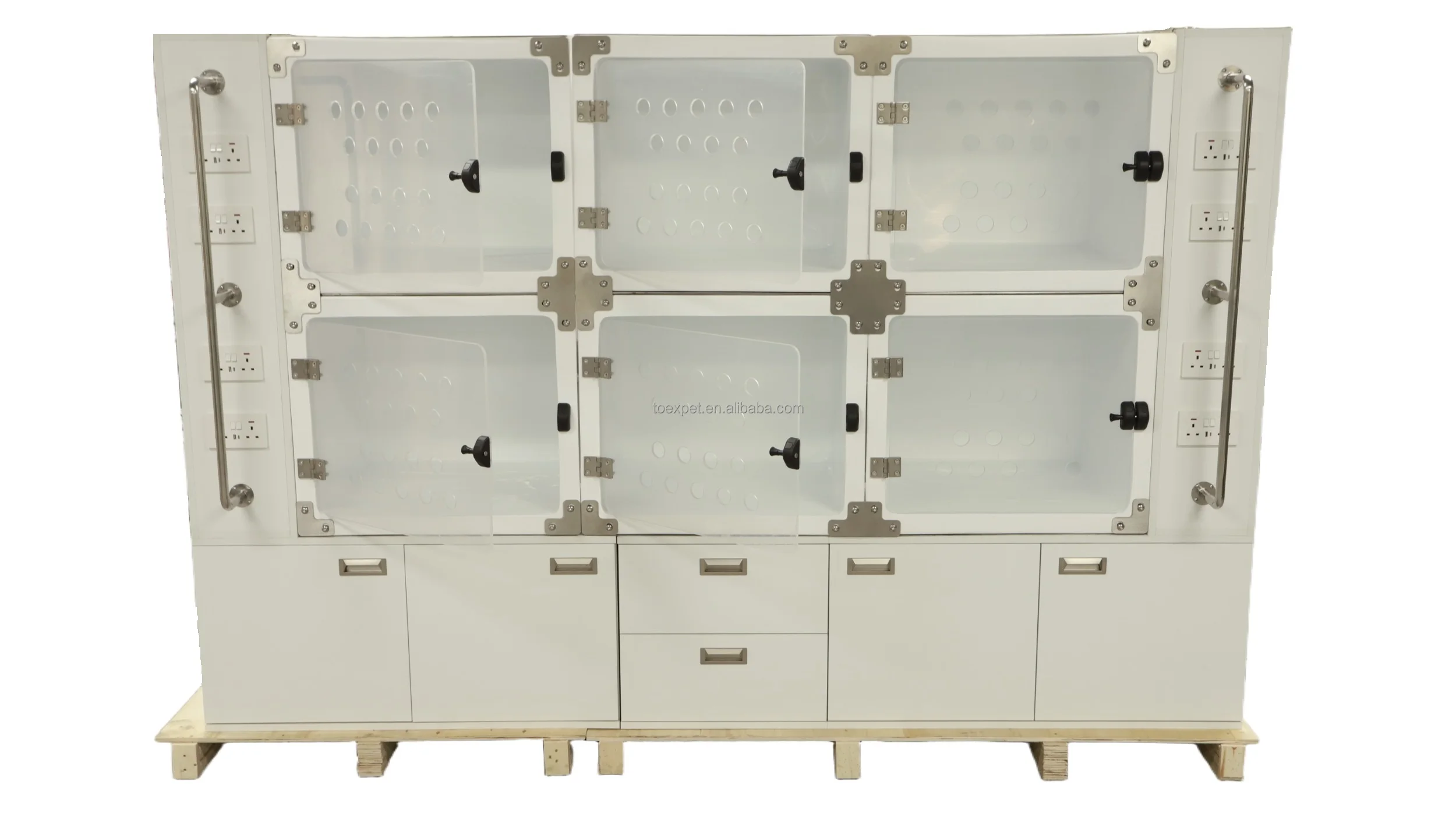 Small and Mini Fiberglass Cage/Box Veterinary Fiberglass Cat Cage Vet ...