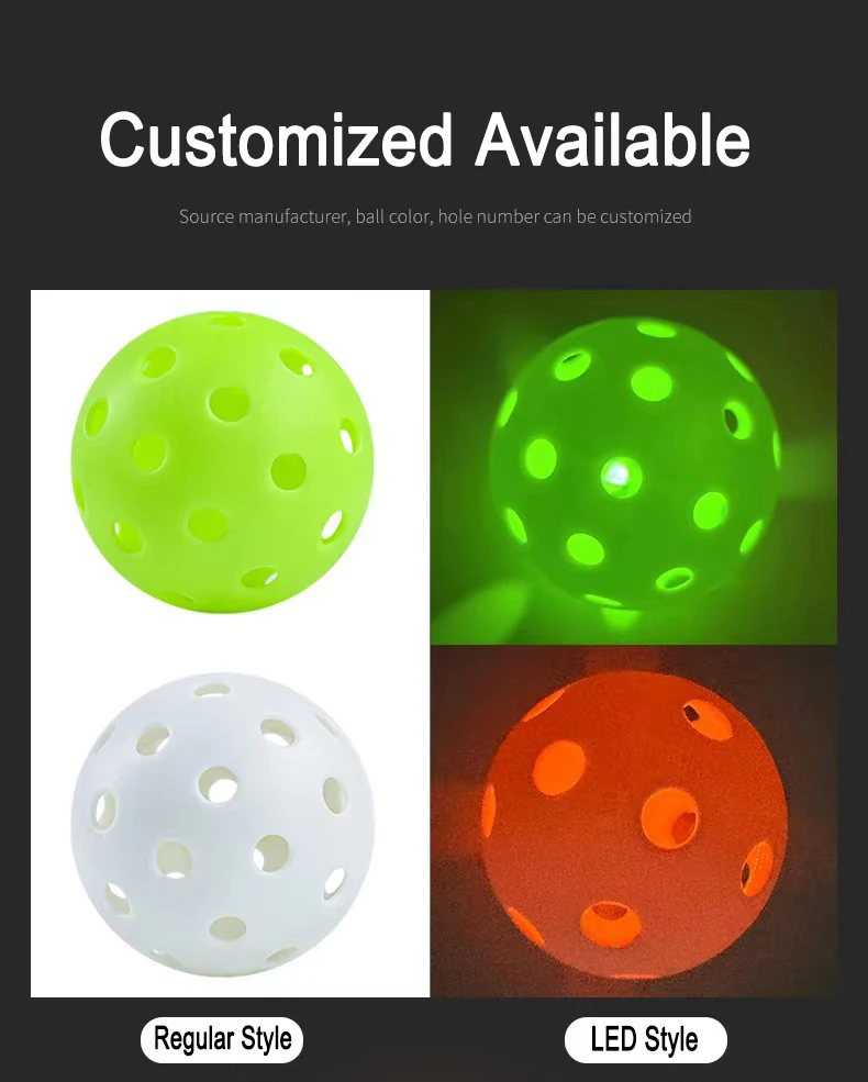 Usapa Approved 40 Holes Pickleball Glowing At Night Led Luminous ...