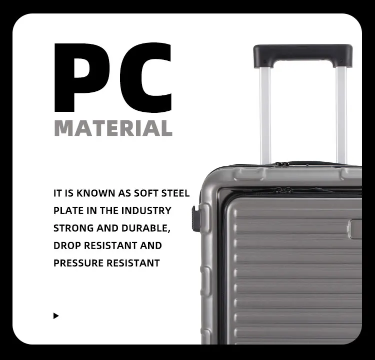 Carry on Luggage Pc Hardside Suitcase With Front Pocket Language Bag ...